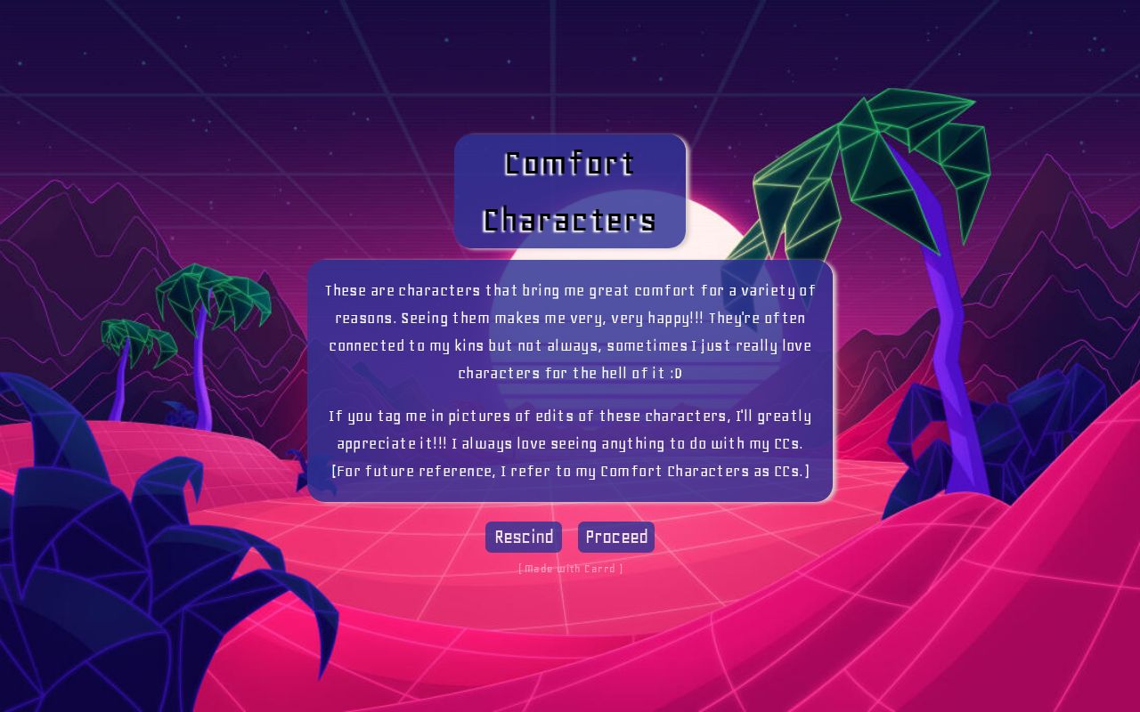 Comfort Character List